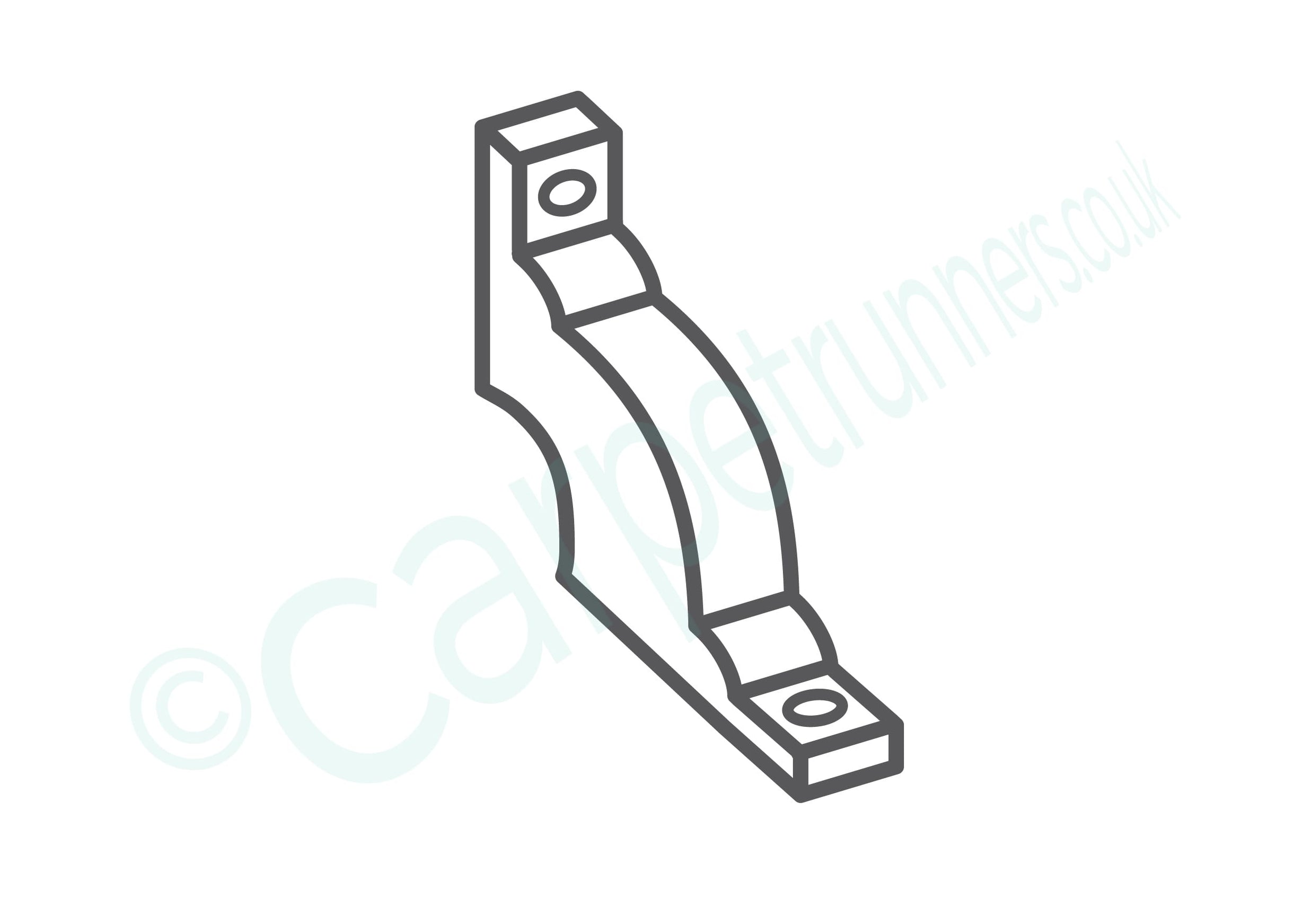Black Stair Rod Brackets - Pair for 12mm or 16mm Rods