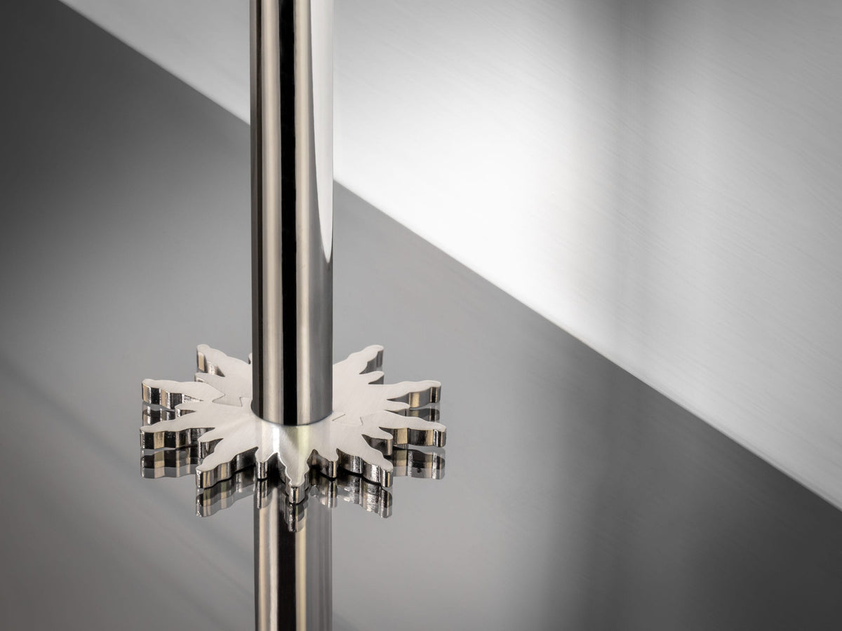 Sunburst Decorative Pipe Cover - Satin Nickel | Stair Heaven